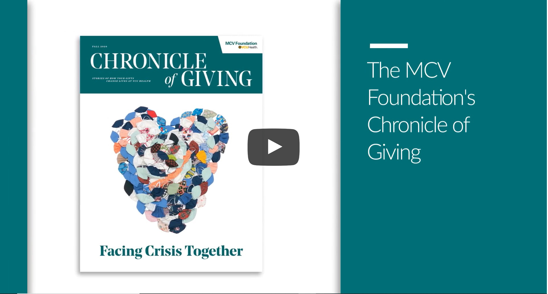 Chronicle of Giving: Facing Crisis Together | Medical College of ...